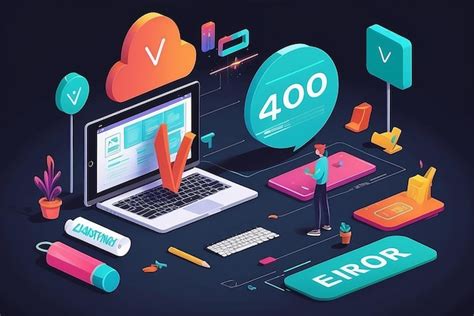 Premium Photo 400 Error Bad Request Concept Illustration