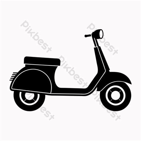 Gambar Templat Desain Logo Sepeda Motor Vektor Ikon Skuter Matic Ikon Kendaraan Elemen