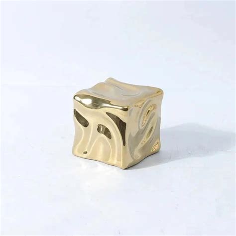Metallic Coloured Cube Ornament Homeko Uk