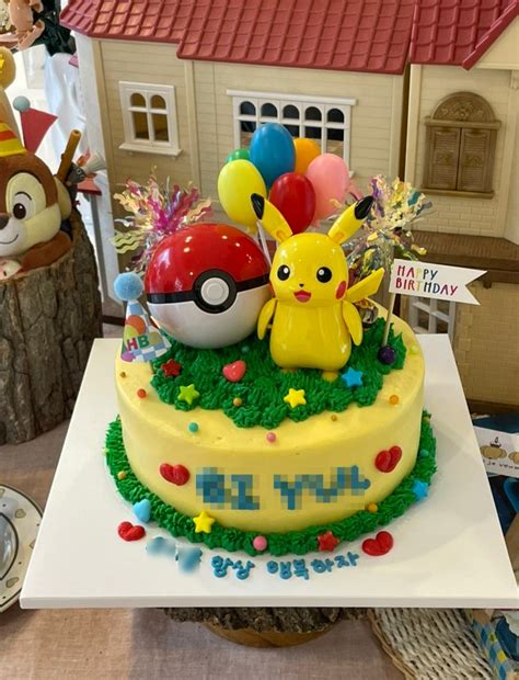 유치원생일케이크로 포켓몬 피카츄케이크 주문 네이버 블로그