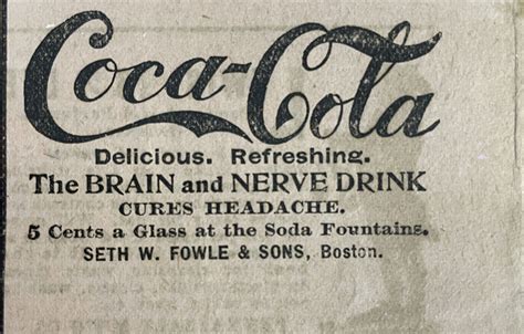 Original 1893 Coca Cola Advertisement The Brain And Nerve Drink