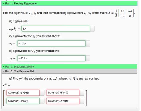 Solved Part 1 Finding Eigenpairs 1 10 4 3 2 8 Find The