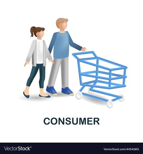 Consumer Icon 3d From Neuromarketing Collection Vector Image