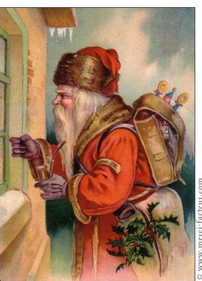 Merci Facteur Le P Re No L Qui Frappe La Porte Christmas Images Vintage Christmas Images