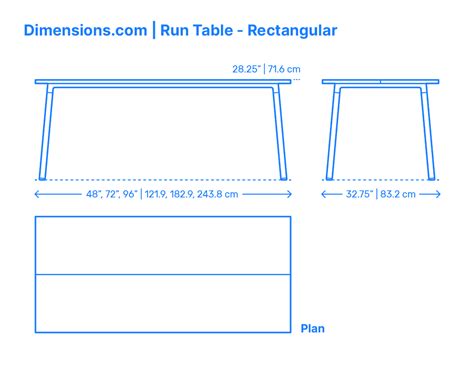 Eames Segmented Table Rectangular Dimensions And Drawings