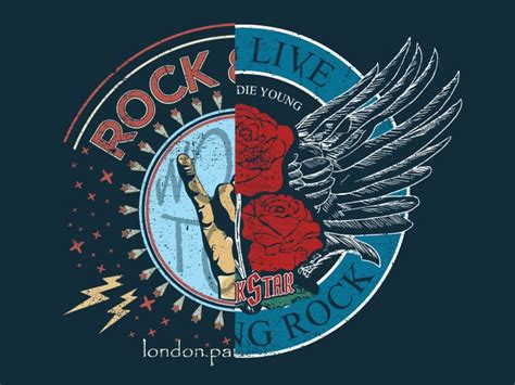 Rock And Roll T Shirt Design Royalty Free Vector Image