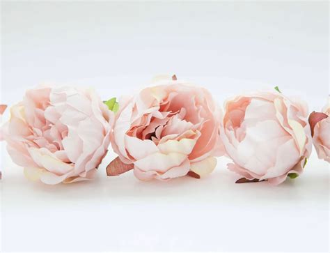 10 Mini Peonies In Light Pink Silk Artificial Flowers Item 01211 Etsy