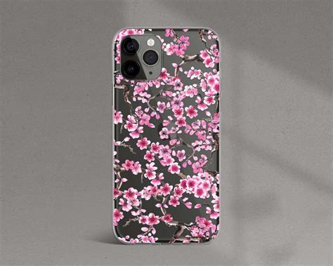 Cherry Blossom Clear Phone Case For Iphone 15 Pro 14 Plus 13 Pro Max 12