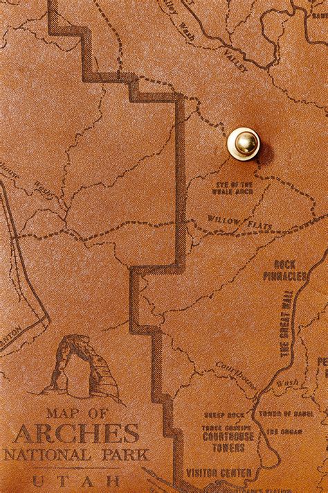 Arches National Park Map Journal Tactile Craftworks