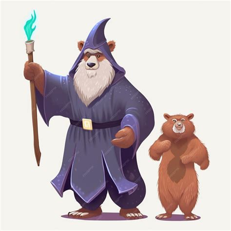 Premium Ai Image There Is A Cartoon Of A Wizard And A Bear Generative Ai