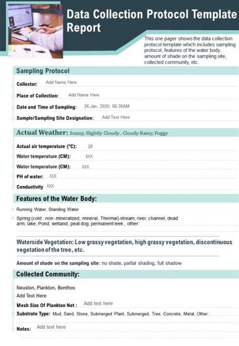 Data Collection Protocol Template Report Presentation Report Infographic Ppt Pdf Document