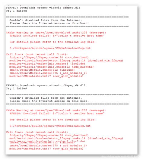 【opencv】编译opencv时，ffmpeg或ippicv下载不成功的解决方案，以及其它可能下载不成功问题的解决方案 csdn博客