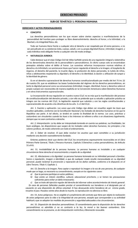 Derecho Privado 1 Efip 1 Mi Resumen Derecho Privado I Sub Eje
