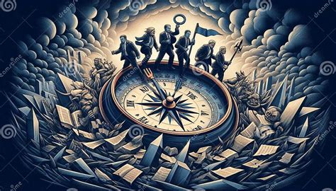 Moral Compass Conceptual Illustration With Politicians Making Bad