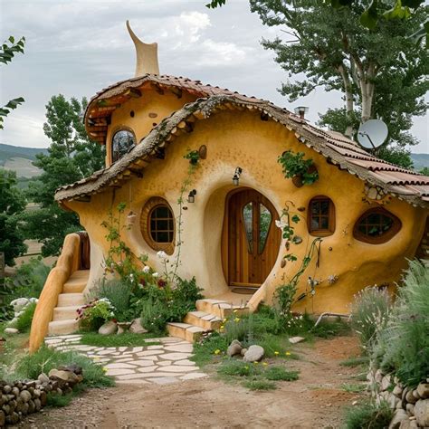 Cob House Outside Curved Roof Cottage Cob House Exterior Unusual Houses