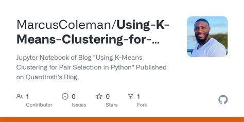 Github Marcuscolemanusing K Means Clustering For Pair Selection In Python Jupyter Notebook