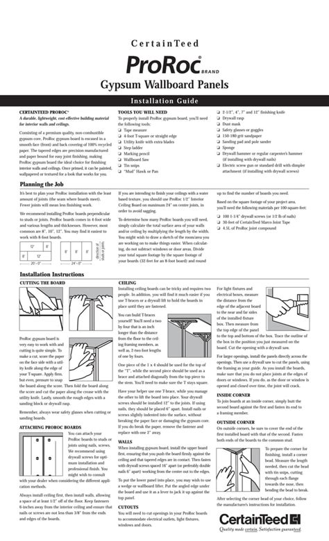 Certainteed Drywall Installation Guide Pdf