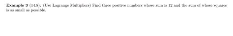 Solved Example 3 14 8 Use Lagrange Multipliers Find