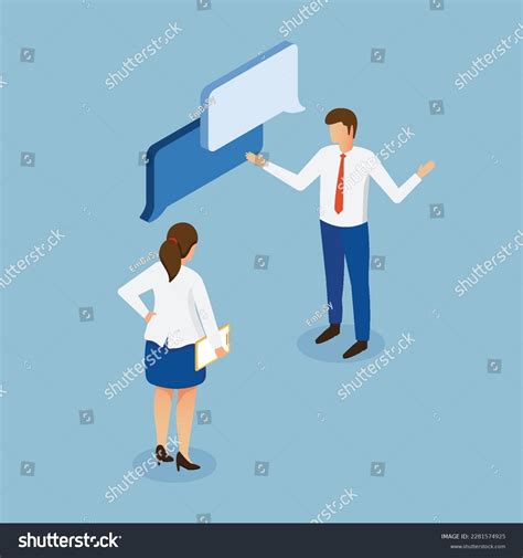 Isometric People Talking Business Communication Vector Stock Vector Royalty Free 2281574925