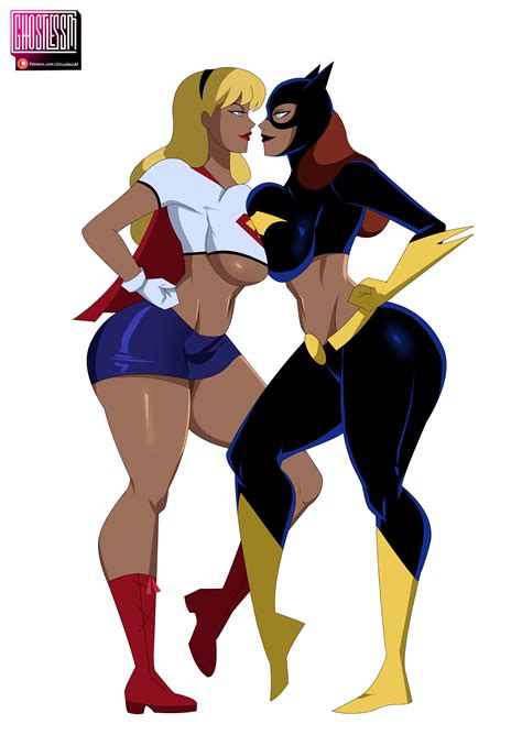 Rule 34 2girls Barbara Gordon Batgirl Batman Series Big Breasts Blonde Hair Blue Eyes Boots