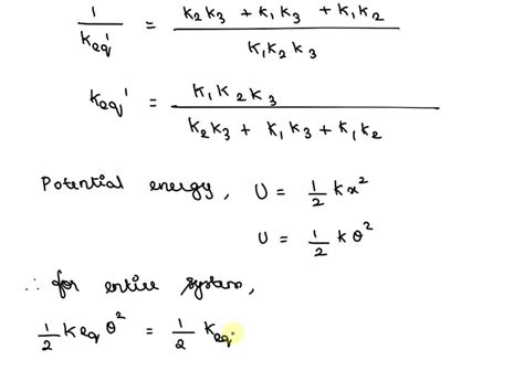 Solved 2 Find The Equivalent Torsional Spring Constant Of The System