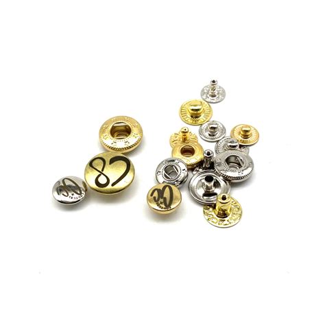 Salespersonalized Brass Snap Button Custom Logotext Brass Snap Closure 8 15mmleather Craft