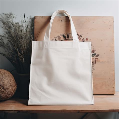 Premium Photo Blank Tote Back Mockup