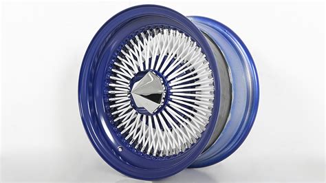 14x7 La Wire Wheels Standard 100 Spoke Straight Lace Candy Blue With