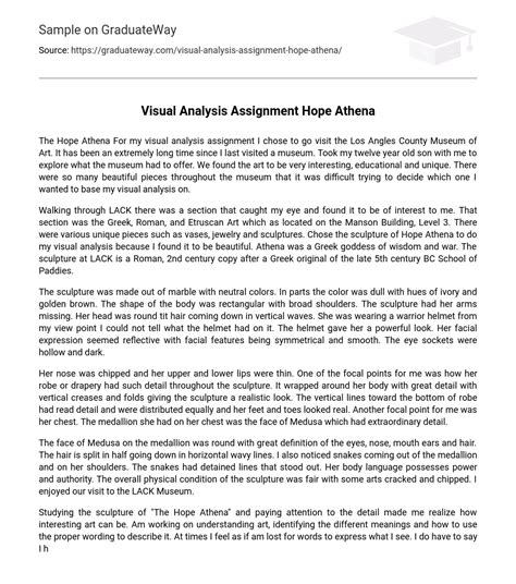 ⇉visual Analysis Assignment Hope Athena Essay Example Graduateway