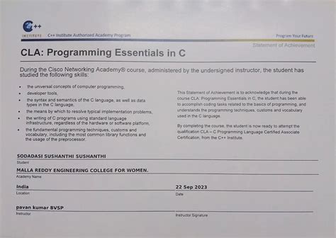 Sodadasi Sushanthi On Linkedin Cisconetworkingacademy Cprogramming
