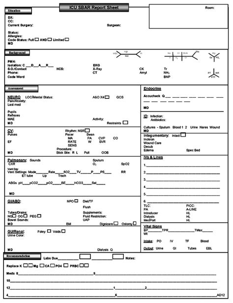 Icu Report Template Professional Templates Professional Templates