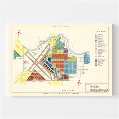 Keesler Air Force Base Vicinity Map 1950 Vintage Keesler Air Force