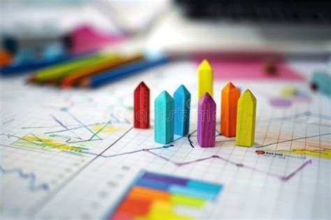 Colorful Wooden Blocks In Bar Graph Pattern On Business Chart Show