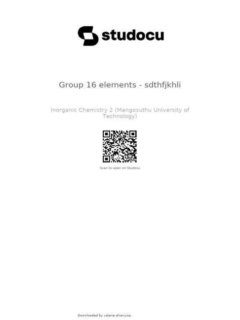 Group 16 Elements Pdf Hydroxide Sulfate