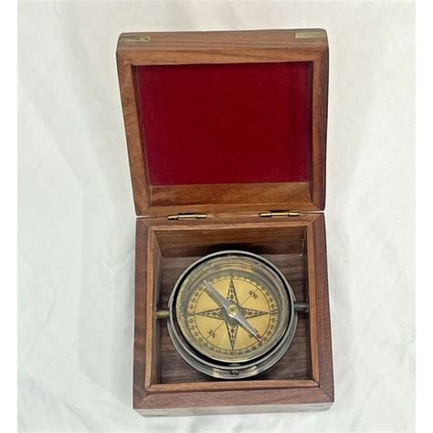Pier 1 Other Vintage Pier Nautical Floating Compass In Wooden Box