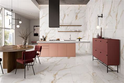 Calacatta Premium 24x48 Polished Marble Look Porcelain Tile Capital