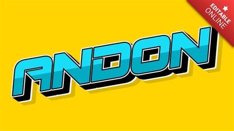 Andon Futuristic 3d Text Effect Generator