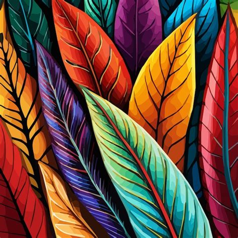 Premium Vector Illustration Of Tropical Colorful Plants In The Form Of A Patern Texture Vector