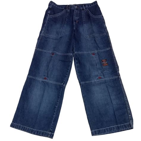 Club R 8329 Mens Denim Pants Baggy Style With Back Pocket Flaps With