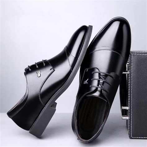 Mens Leather Shoes Business Formal Wear Leather Shoes Casual Black