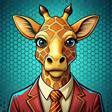 Una Jirafa Con Una Camisa Que Dice Jirafa En Ella Vector Premium