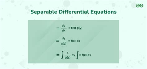 Separable Differential Equations Geeksforgeeks