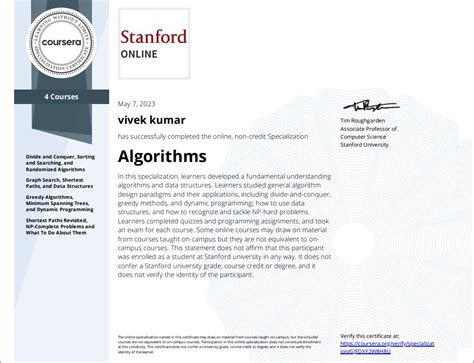 Vivek Kumar On Linkedin Algorithmspecialization Continuouslearning