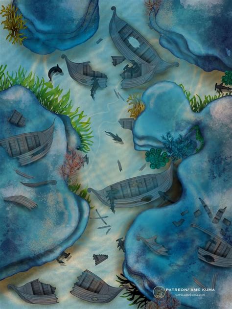 Creepy Derelict Sloop Ship Map 20x40 Art Rdnd