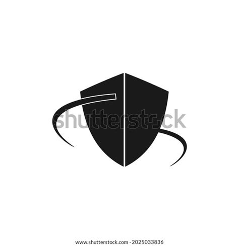 Split Shield Curved Lines On Left Stock Vector Royalty Free
