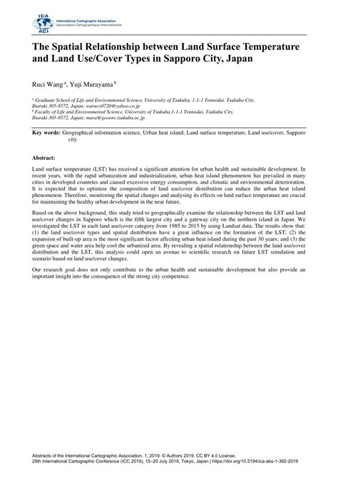 Pdf The Spatial Relationship Between Land Surface Temperature And