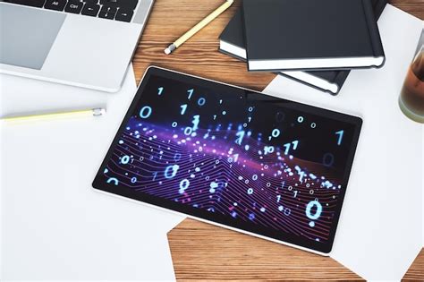 Premium Photo Creative Concept Of Binary Code Illustration On Modern Digital Tablet Screen Big
