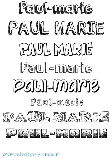 Coloriage Du Prénom Paul Marie à Imprimer Ou Télécharger Facilement