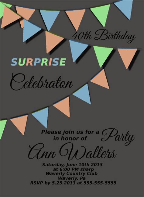 Printable Adult Birthday Party Invitation Etsy
