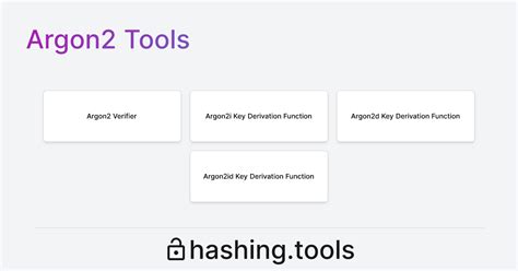 Argon2 Tools Hashingtools